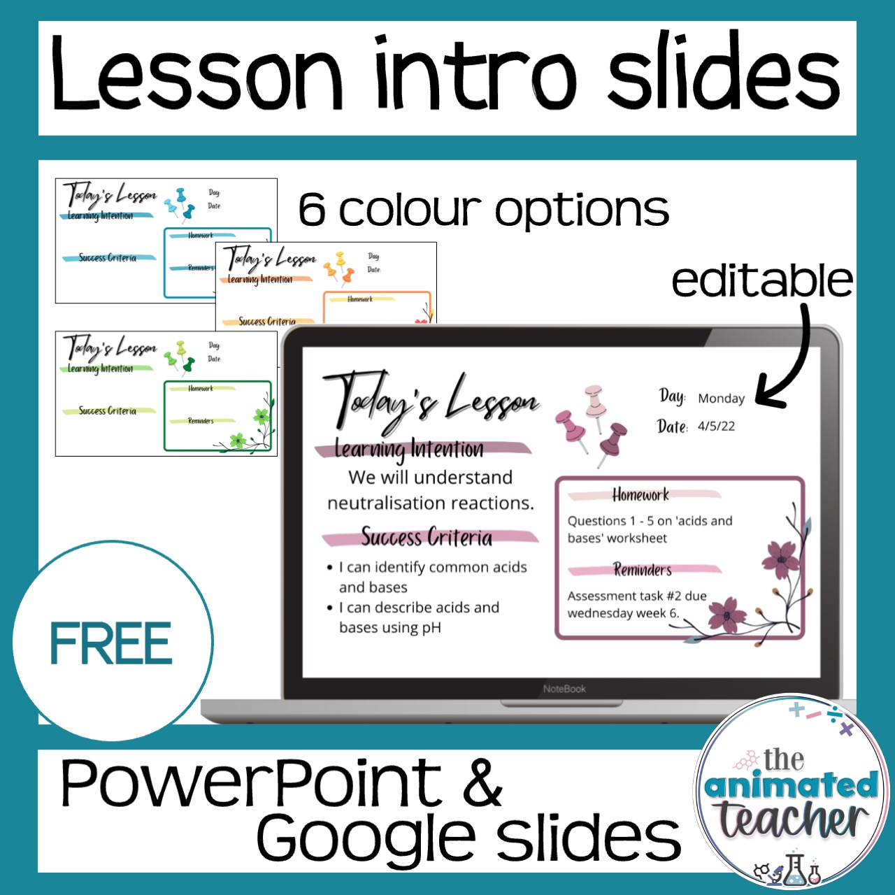 11 editable FREE templates for teachers - The Animated Teacher