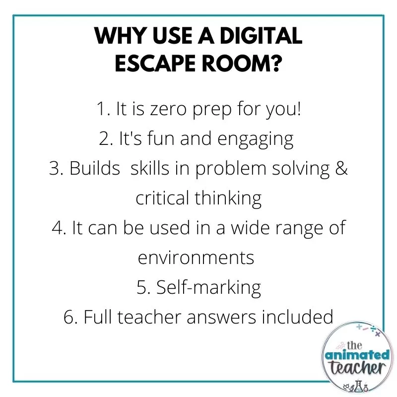 Fun Chemistry REDOX reactions escape room high school