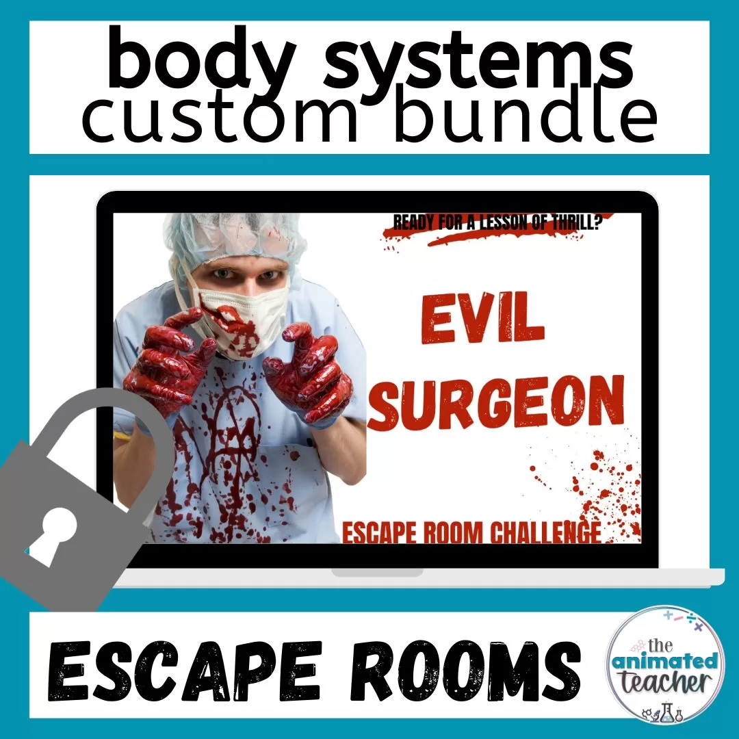 Digestive respiratory and cardiovascular system escape rooms custom bundle