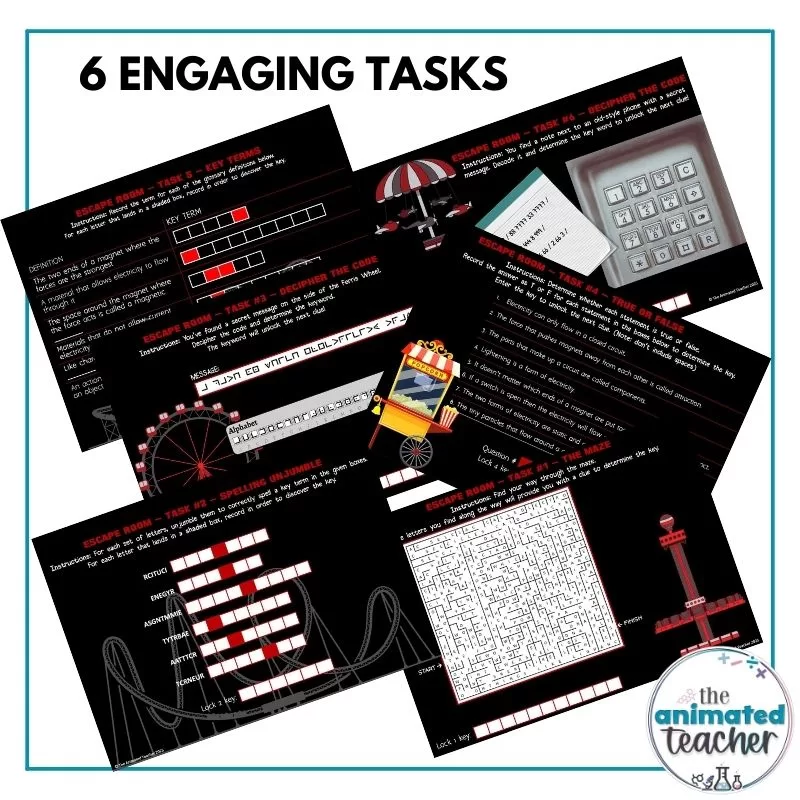 Fun grade 4 electricity and magnetism science escape room