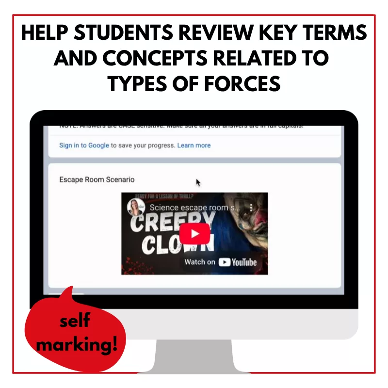 Types of force escape room digital science physics