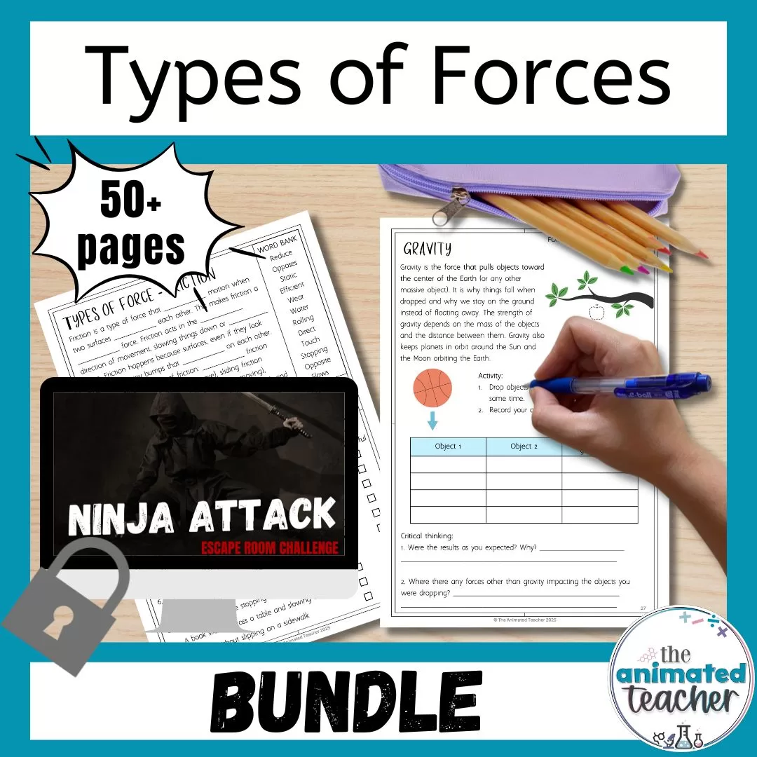 Types of Forces and Simple Machines Middle School Bundle