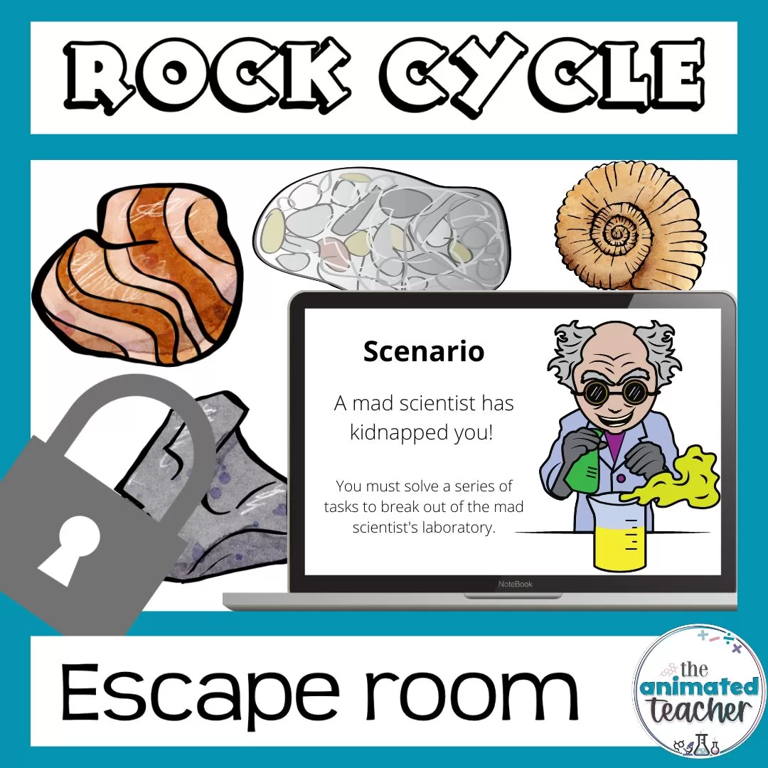 The rock cycle escape room for middle school science
